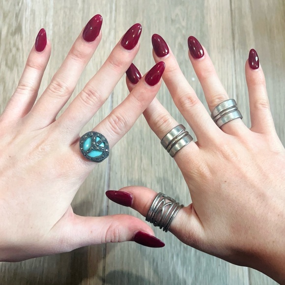 Jewelry | Set Of 4 Silver Chunky Rings | Poshmark